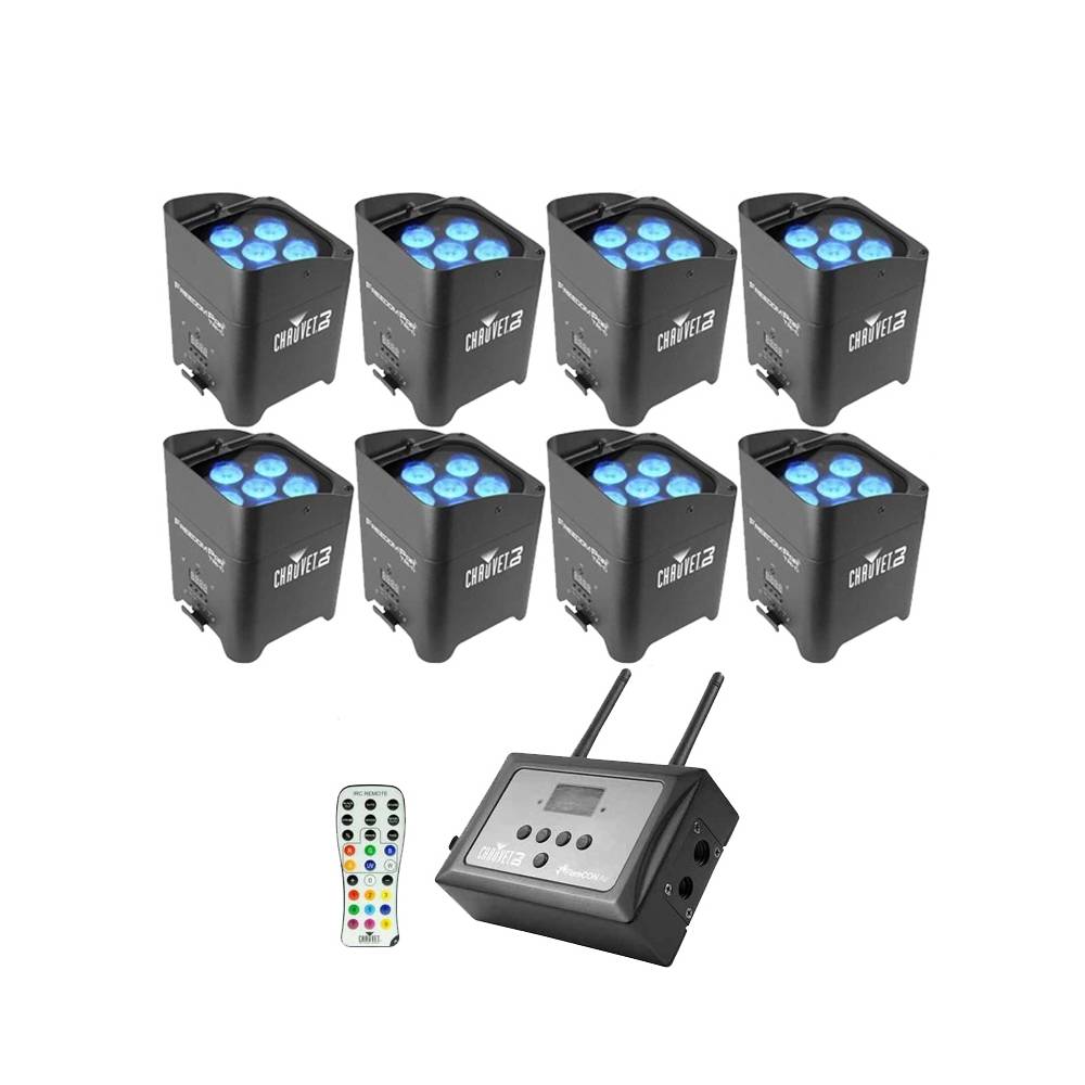 Chauvet Freedom Par Tri-6 LED Light 8-Pack w FlareCon Air