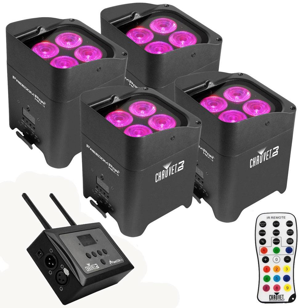 Chauvet Freedom Par Hex-4 LED Light 4 Pk w FlareCON Bundle